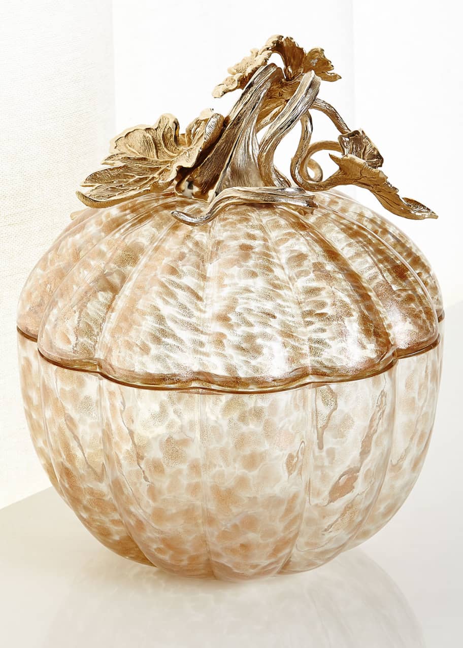 Jay Strongwater Large Leaf and Vine Gilded Glass Jar - Bergdorf Goodman
