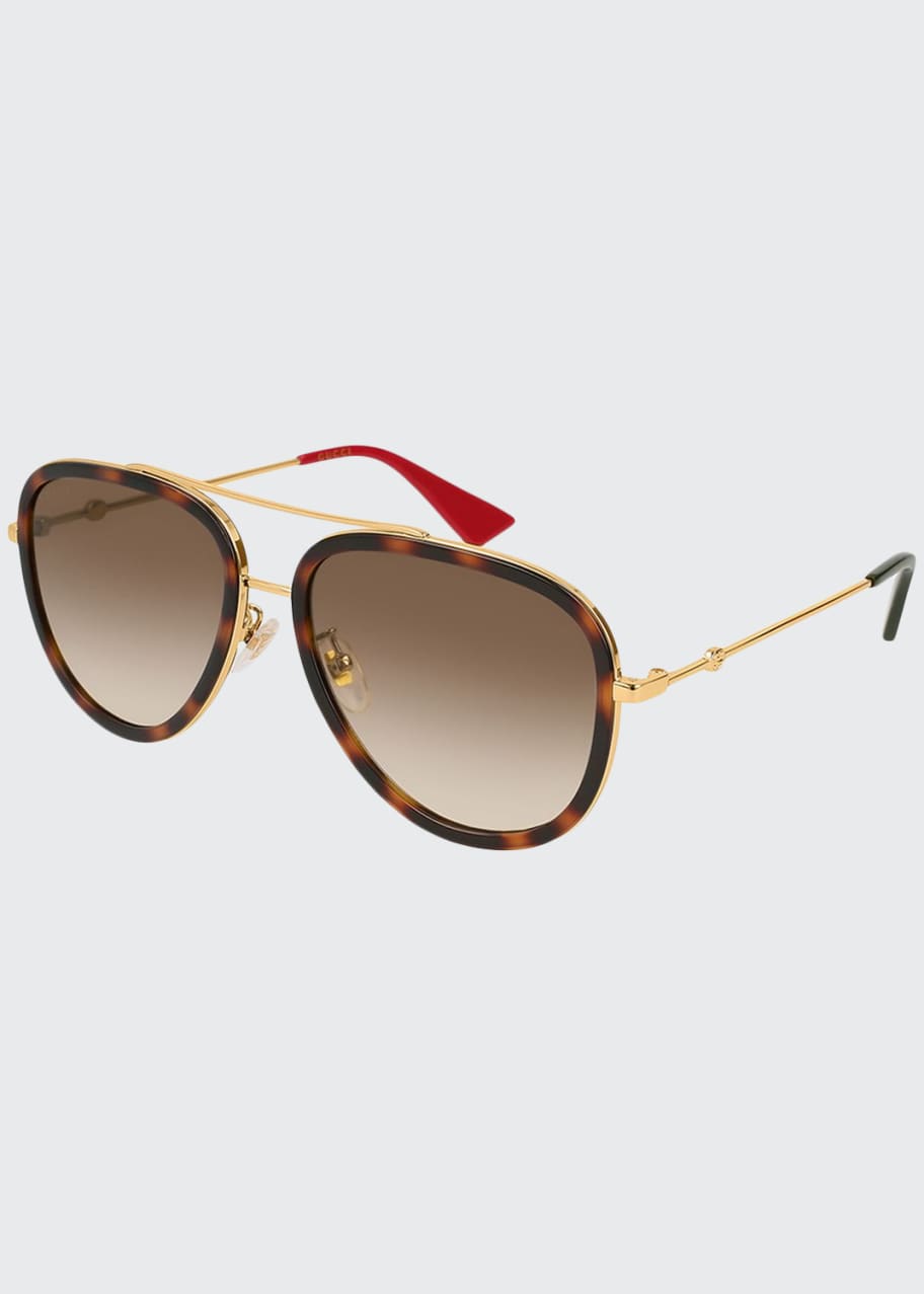 Gucci Metal Gradient Aviator Sunglasses - Bergdorf Goodman