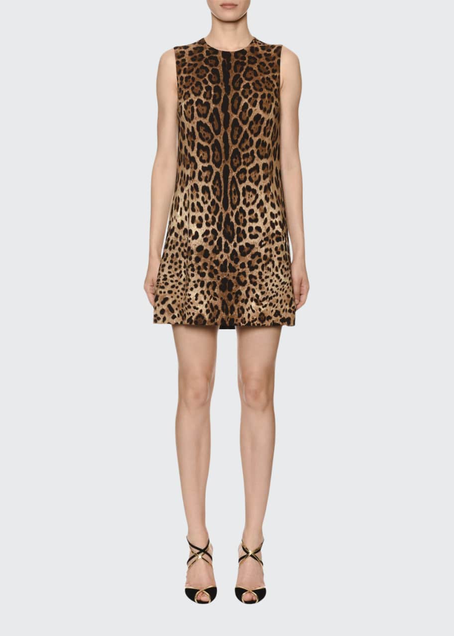 Dolce&Gabbana Sleeveless Leopard Print Shift Dress - Bergdorf Goodman
