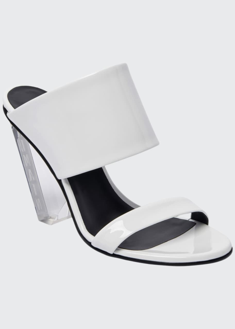 Balmain Lory Shiny Slide Sandals - Bergdorf Goodman