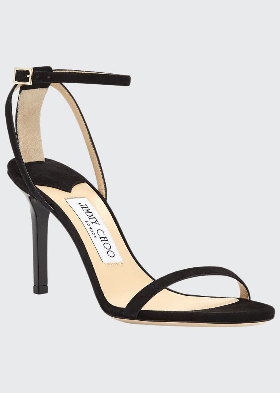 Jimmy Choo Minny Suede Ankle Sandals - Bergdorf Goodman