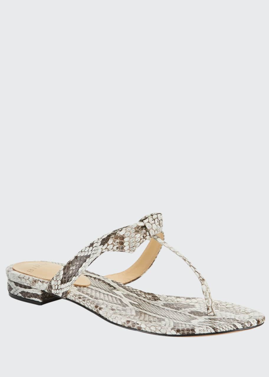 Alexandre Birman Clarita Naked T-Strap Python Sandals - Bergdorf Goodman