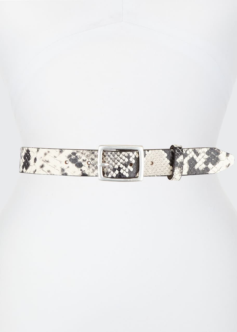 Rag & Bone Boyfriend Snake-Print Leather Belt - Bergdorf Goodman