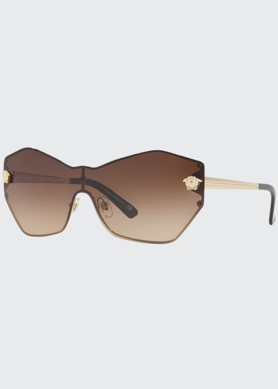 Versace Rimless Shield Medusa Head Sunglasses - Bergdorf Goodman