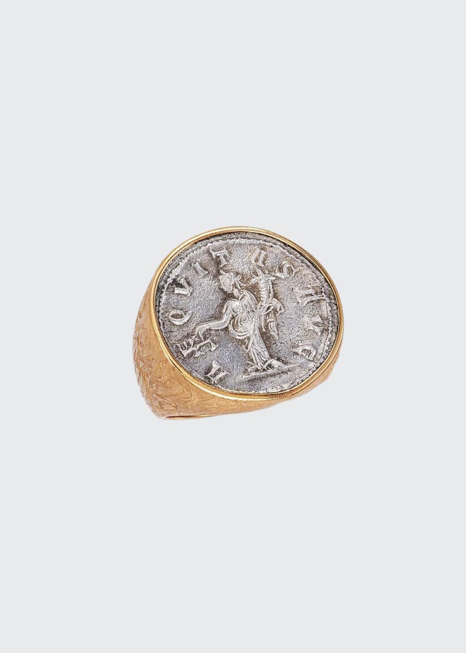 Jorge Adeler Men's God of Justice Aequitas Coin 18K Gold Ring ...