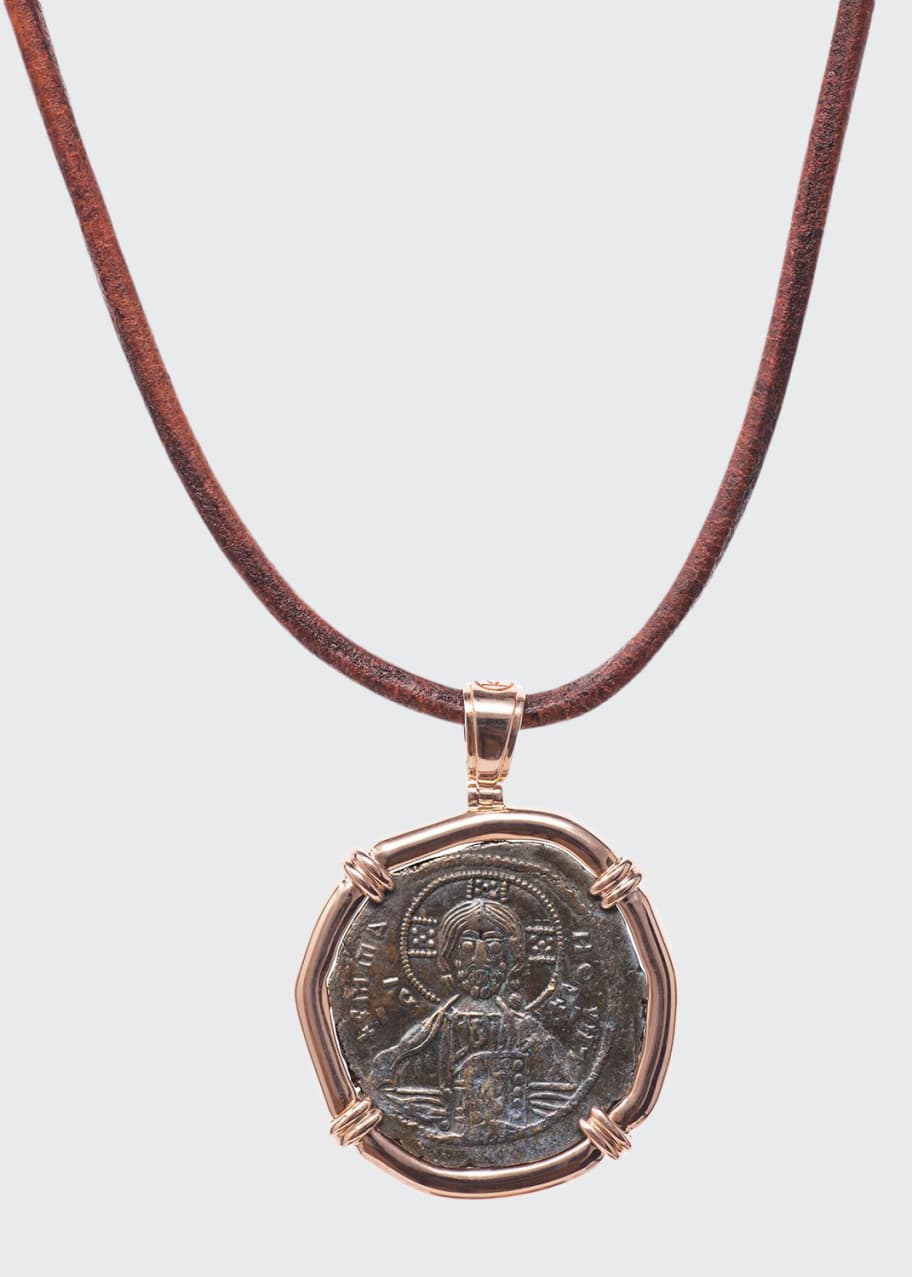 Jorge Adeler Men's Ancient Reversible Coin 18K Gold Pendant for Jorge ...
