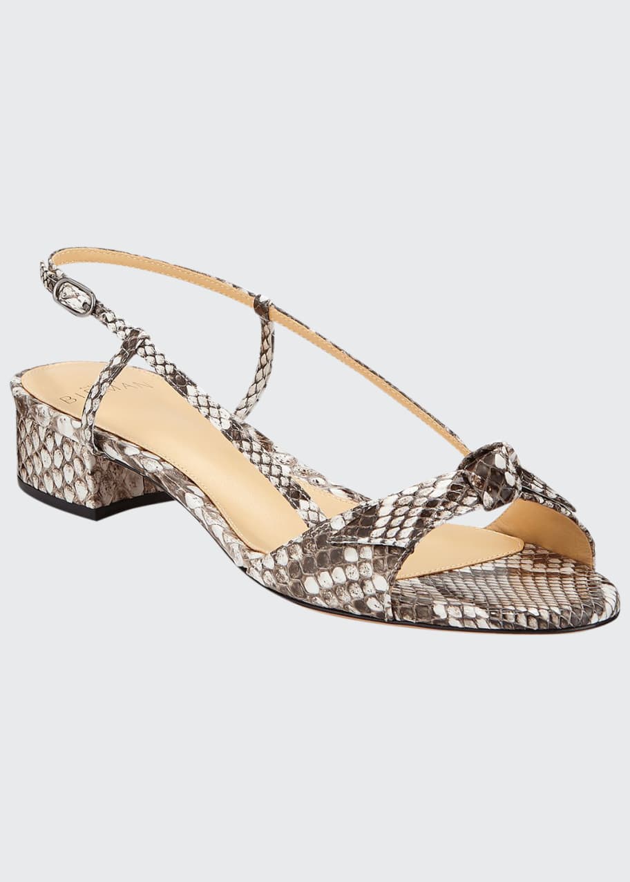 Alexandre Birman Clarita Python Slingback Bow Sandals - Bergdorf Goodman