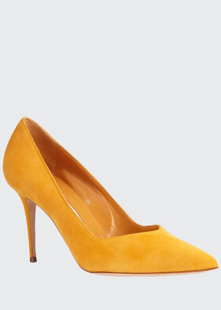 Manolo Blahnik Eris V-Neck Suede Pumps - Bergdorf Goodman