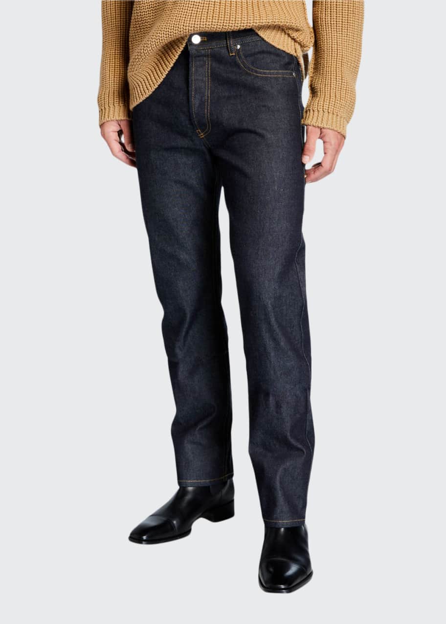 Bottega Veneta Men's Side-Loop Washed Denim Jeans - Bergdorf Goodman