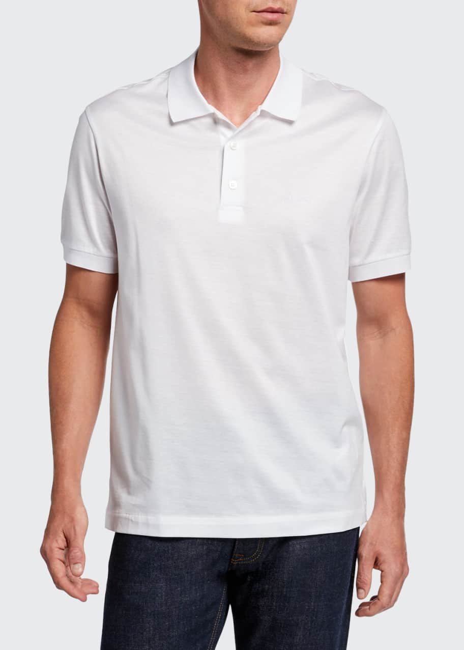 Brioni Men's 3-Button Cotton Polo Shirt - Bergdorf Goodman