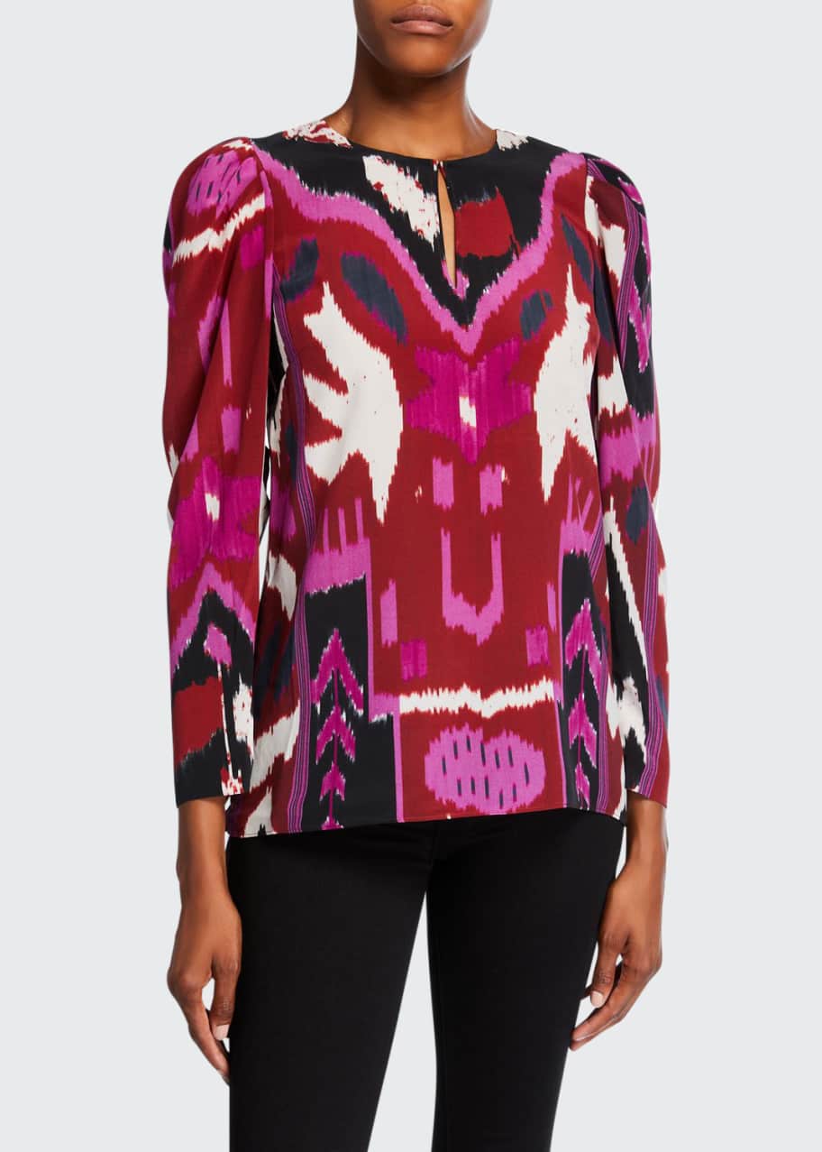 Kobi Halperin Catt Abstract Silk Blouse - Bergdorf Goodman