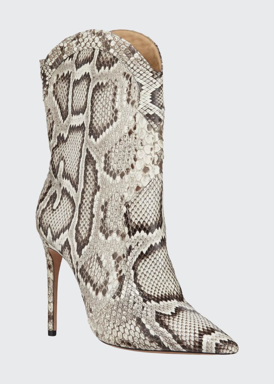 Alexandre Birman Esther Exotic Python Pointed Boots - Bergdorf Goodman