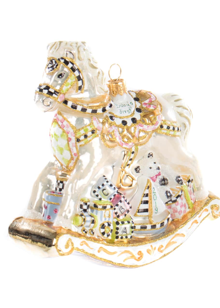 MacKenzie-Childs Baby's First Carousel Horse Glass Ornament - Bergdorf ...