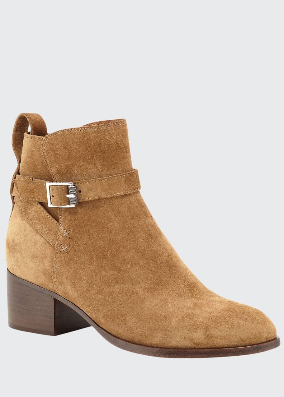Rag & Bone Walker Buckle Suede Booties - Bergdorf Goodman