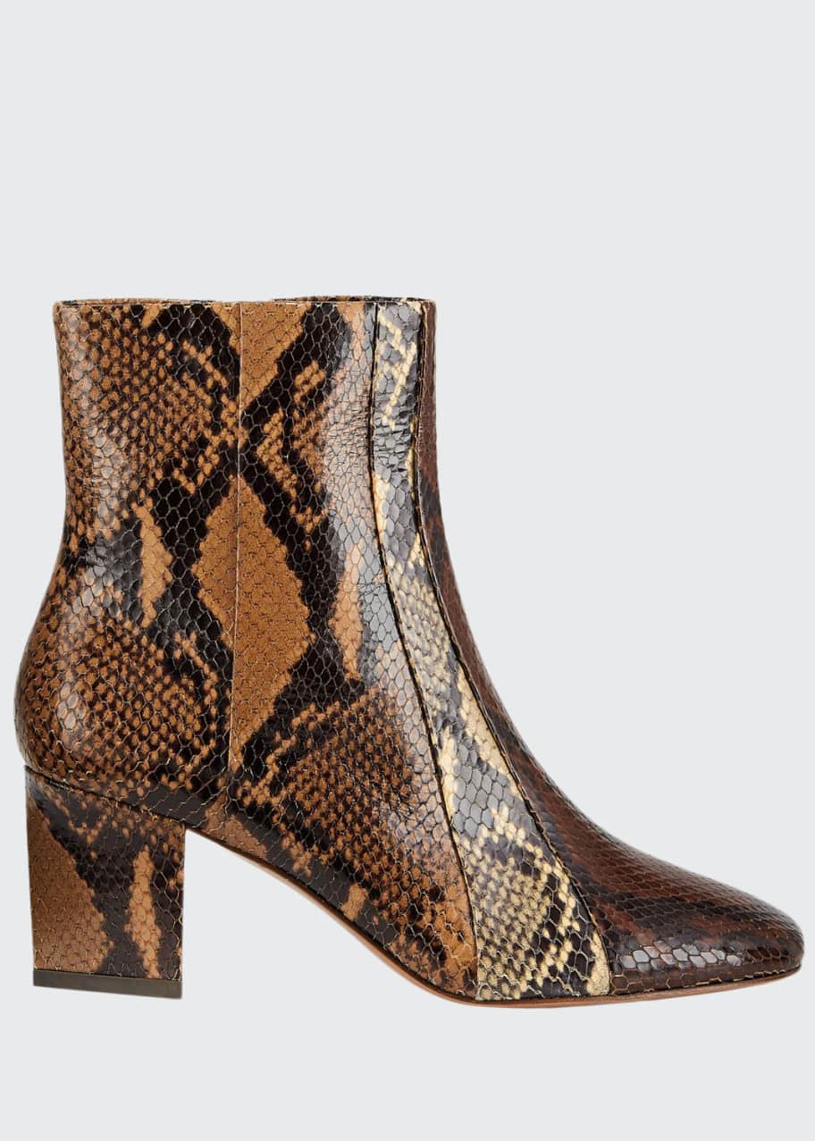 Veronica Beard Felix Croc-Embossed Leather Booties - Bergdorf Goodman