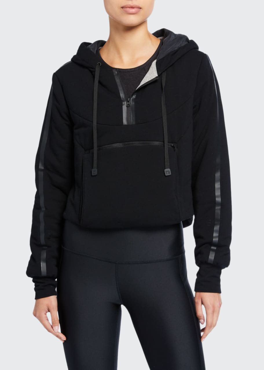 Blanc Noir Cropped Knit Packable Hoodie - Bergdorf Goodman