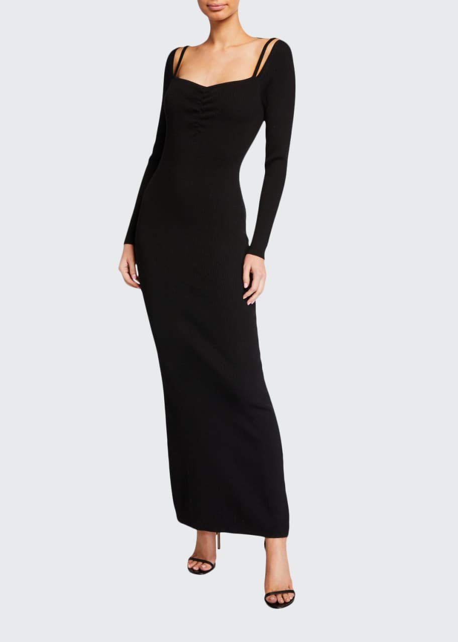 Victor Glemaud Long-Sleeve Maxi Dress with Back Slit - Bergdorf Goodman