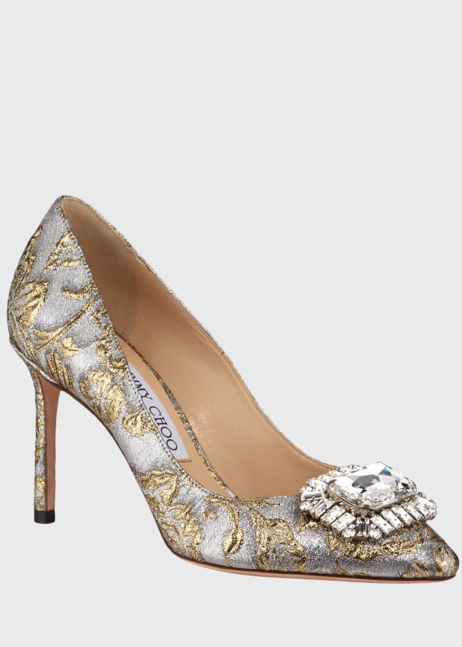 Jimmy Choo Romy Metallic Jacquard Pumps - Bergdorf Goodman