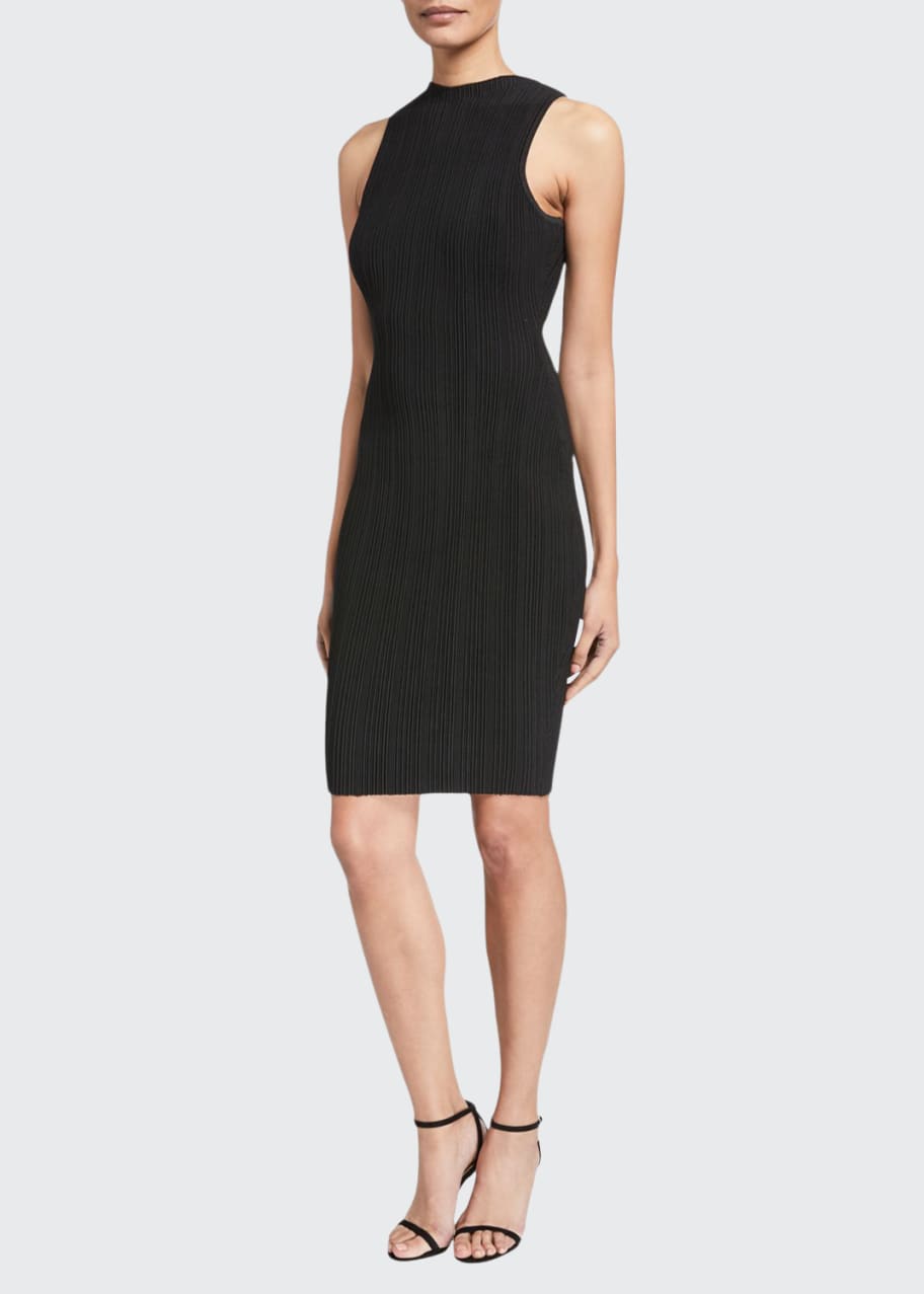 Milly Transparent Striped Sleeveless Fitted Dress - Bergdorf Goodman