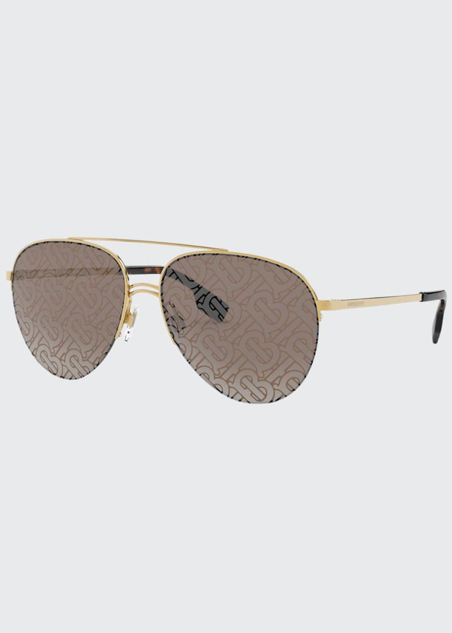 Burberry Steel Aviator Sunglasses - Bergdorf Goodman