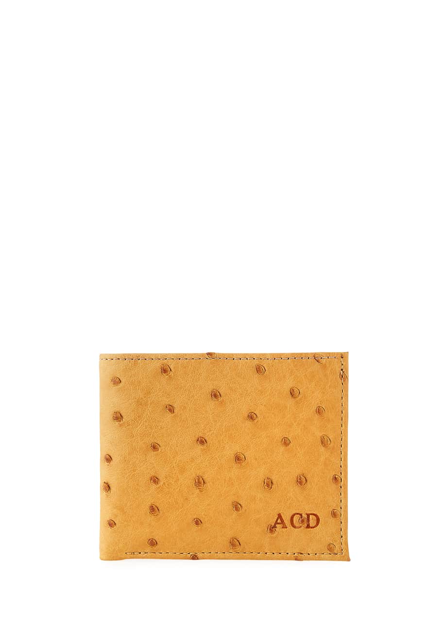Abas Men's Slim Ostrich Bifold Wallet - Bergdorf Goodman