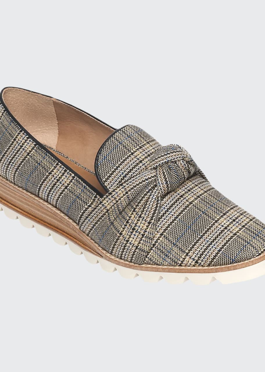 Bernardo Jansen Knotted Plaid Loafers - Bergdorf Goodman