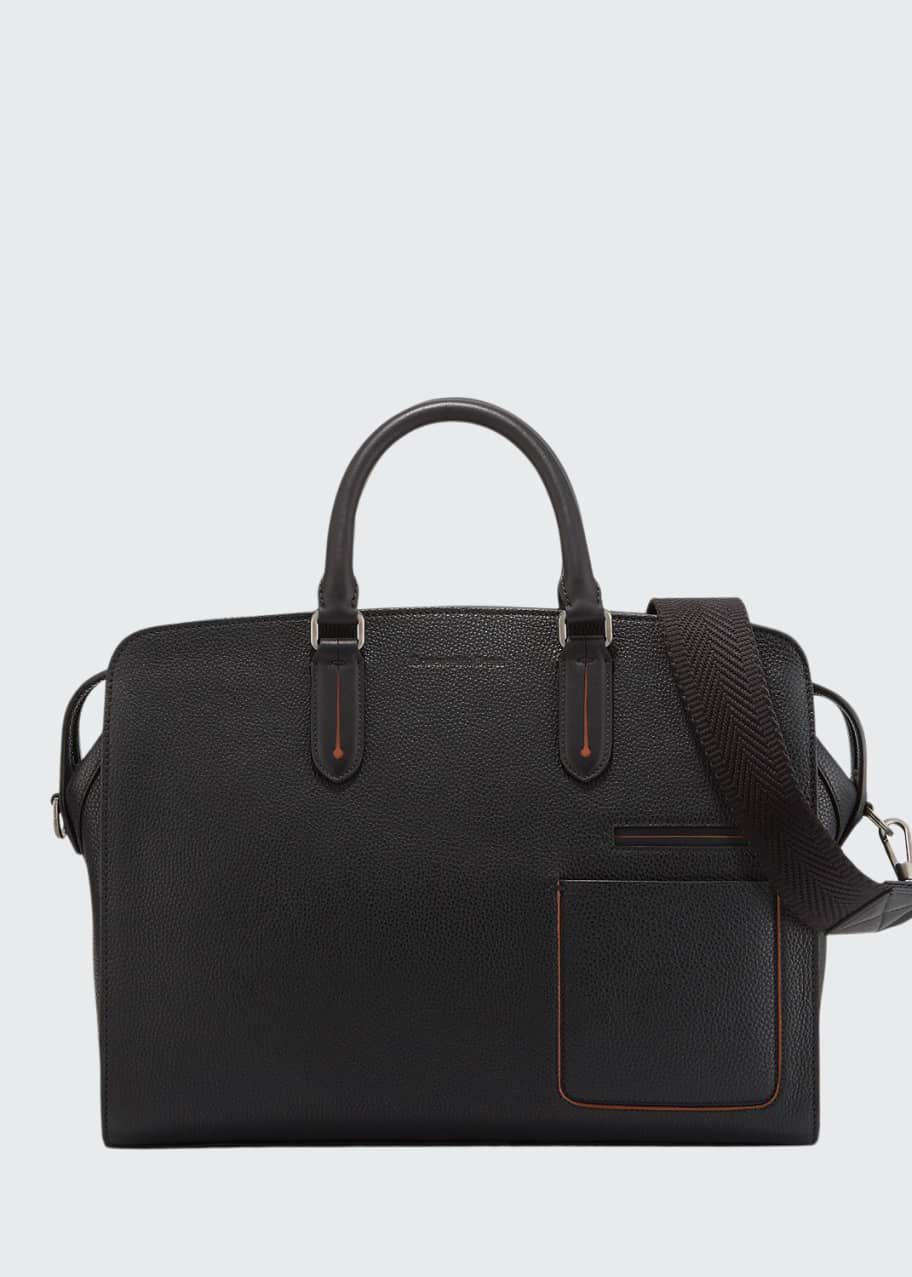 ZEGNA Men's Large Leather Blazer Briefcase - Bergdorf Goodman