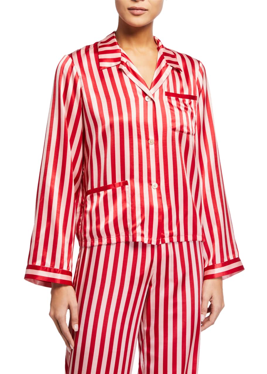 Morgan Lane Ruthie Stripe Pajama Top - Bergdorf Goodman