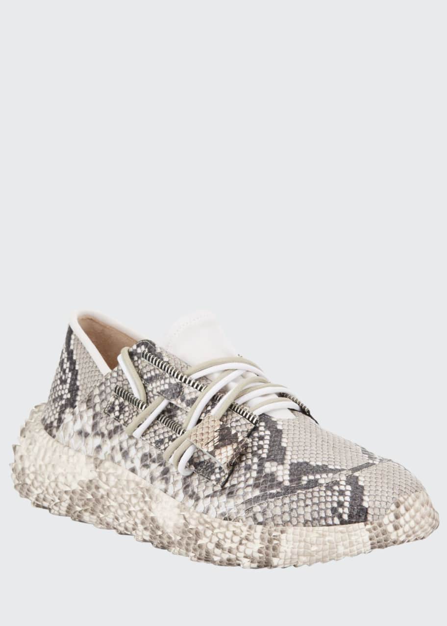 Giuseppe Zanotti Men's Snake Urchin Textured Leather Sneakers - Bergdorf Goodman