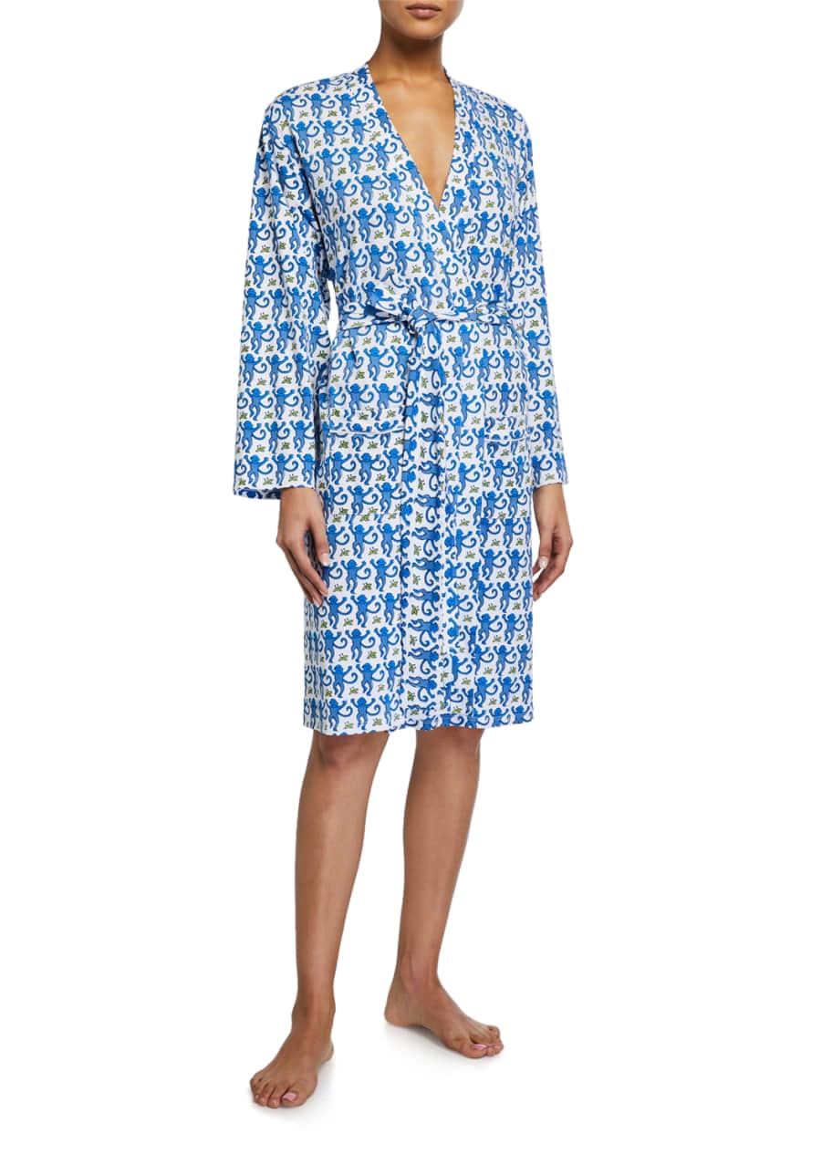 Roller Rabbit Axel Monkey-Pattern Robe - Bergdorf Goodman