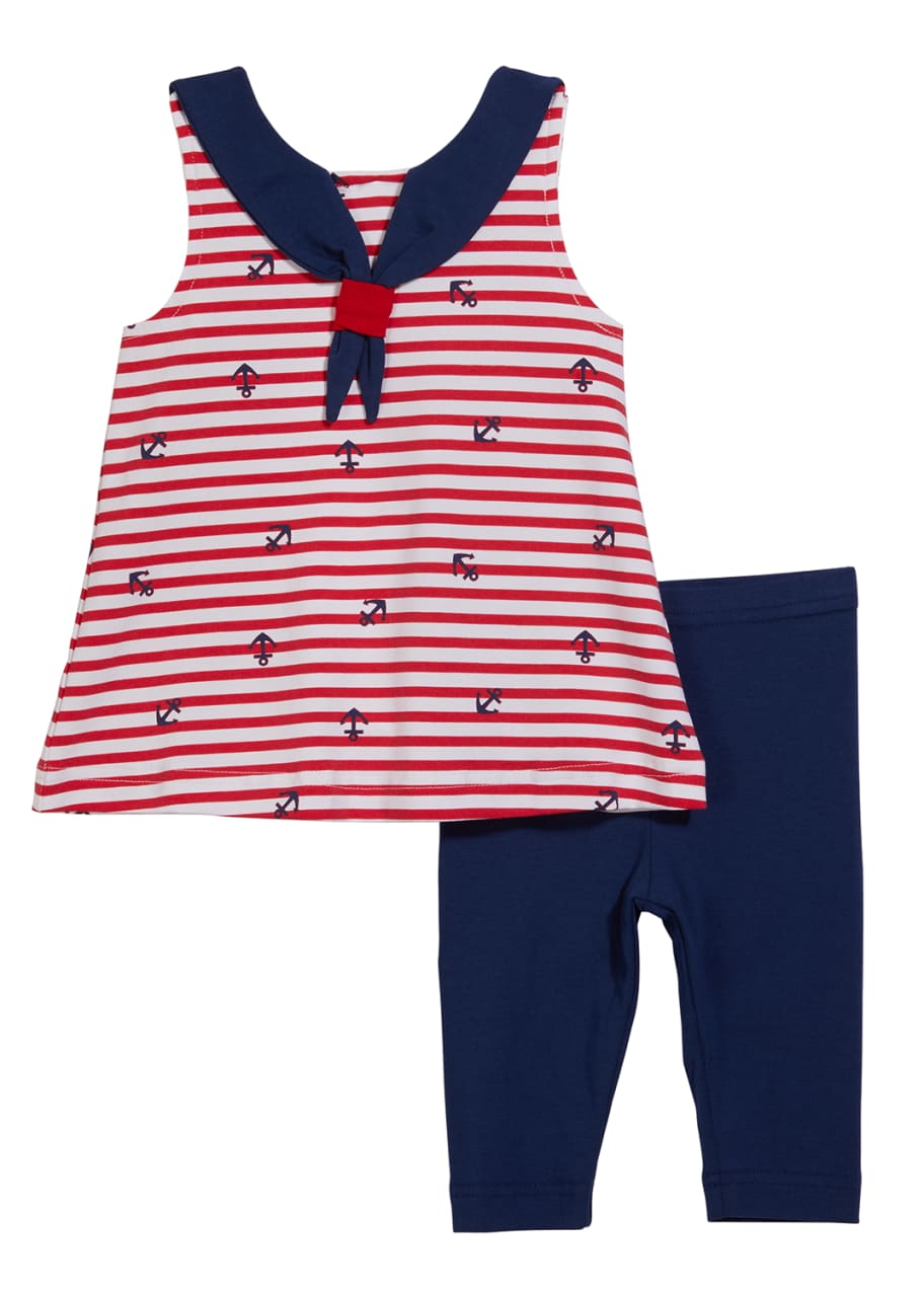 Florence Eiseman Girl's Anchor-Print Sailor Tunic w/ Solid Capri Pants ...