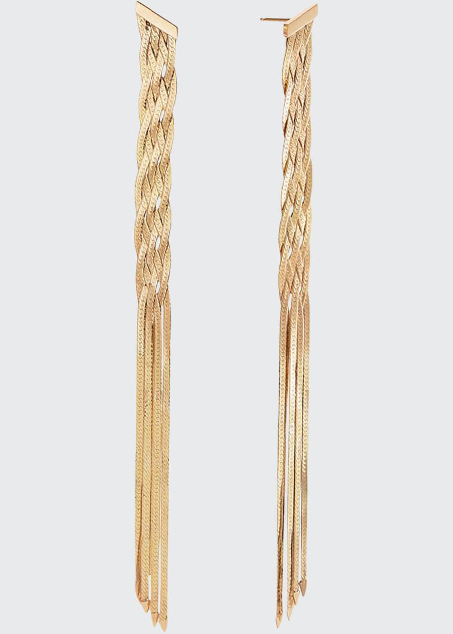 Lana 14k Braided Liquid Linear Fringe Earrings - Bergdorf Goodman