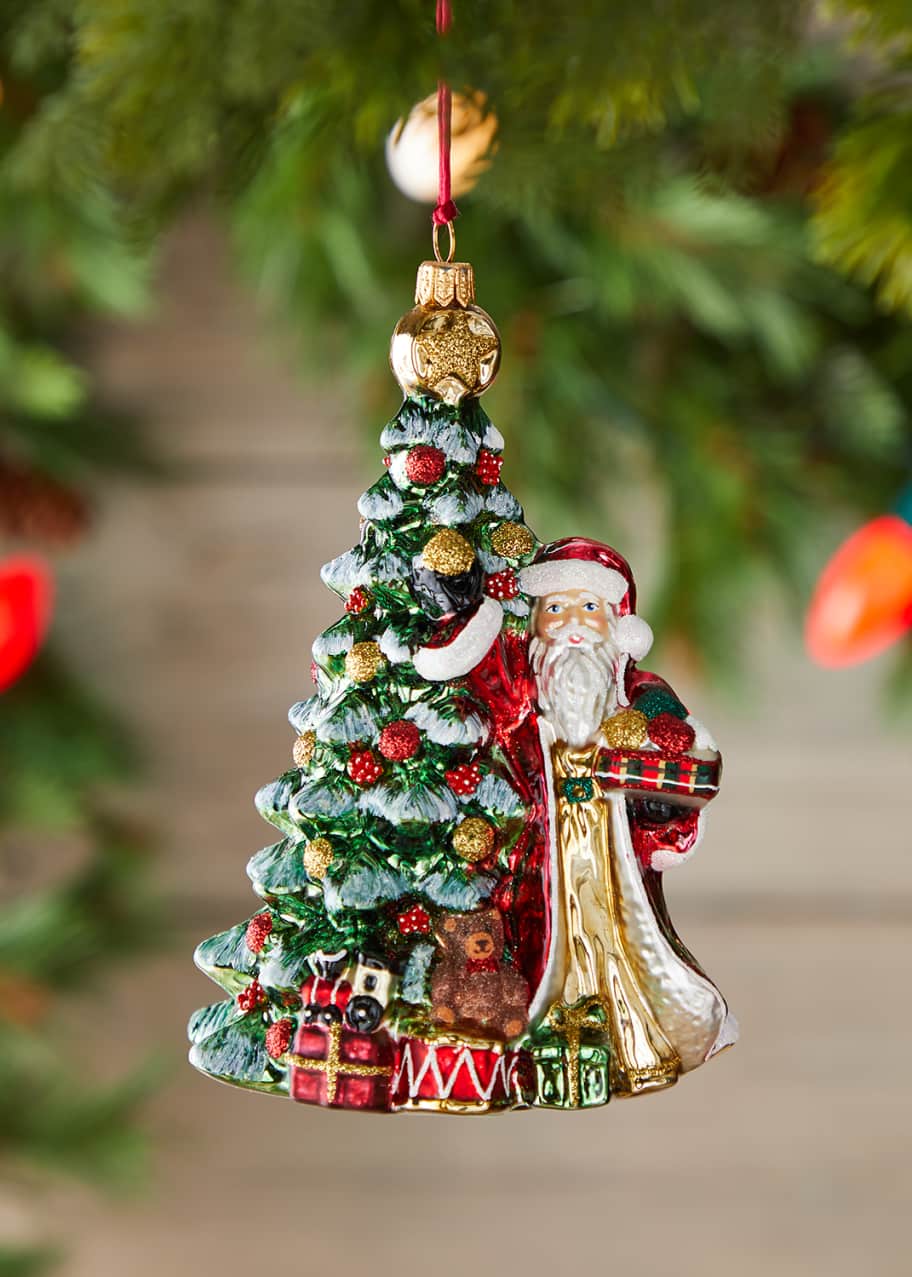 Exclusive Santa Decorating A Tree Christmas Ornament - Bergdorf Goodman
