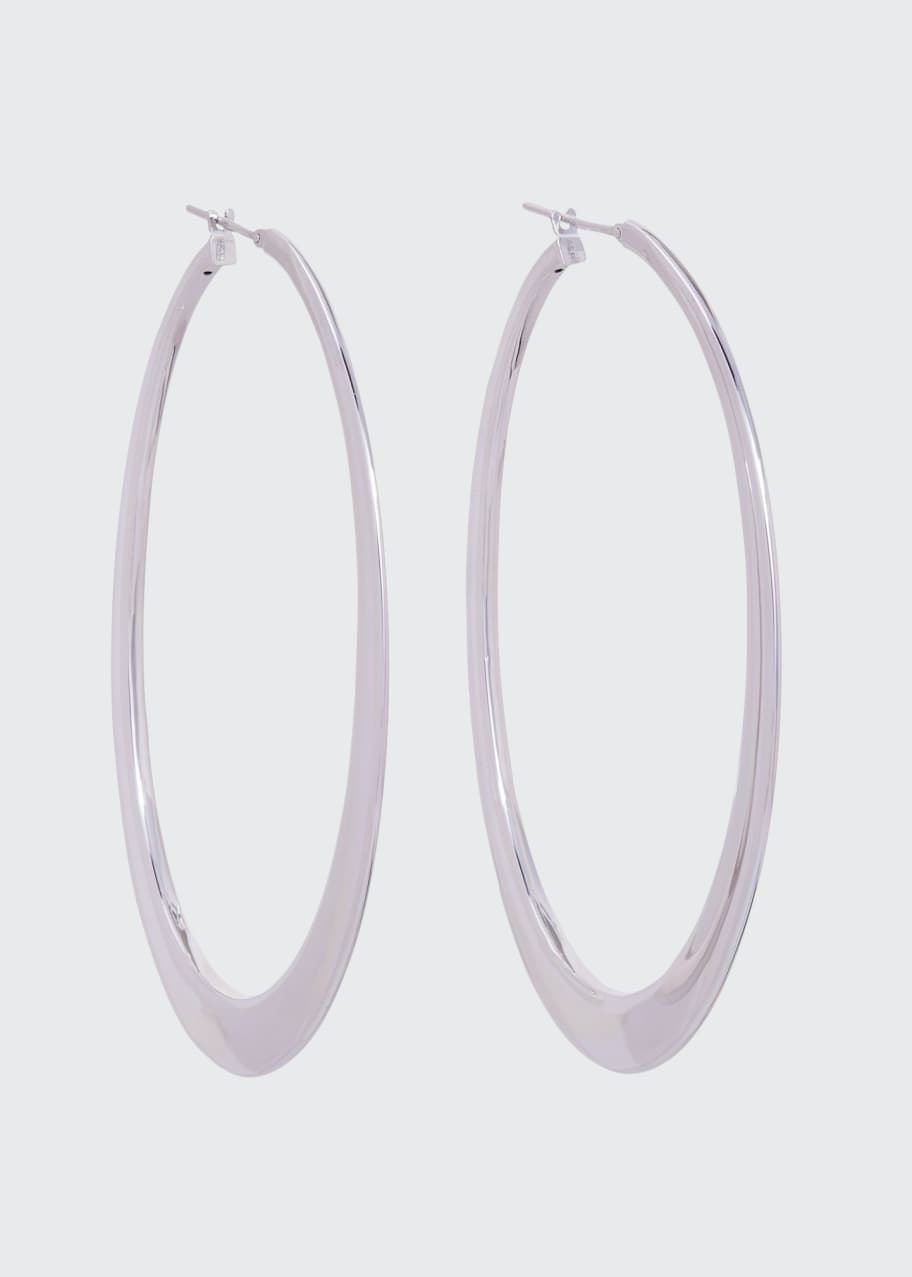 Sidney Garber 18K White Gold Oversized Oval Crescent Hoop Earrings ...