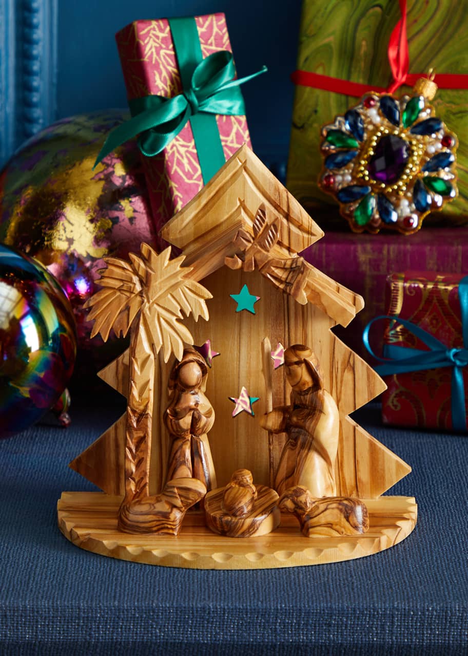 Bethlehem Star Crib with Holy Family Nativity Set - Bergdorf Goodman
