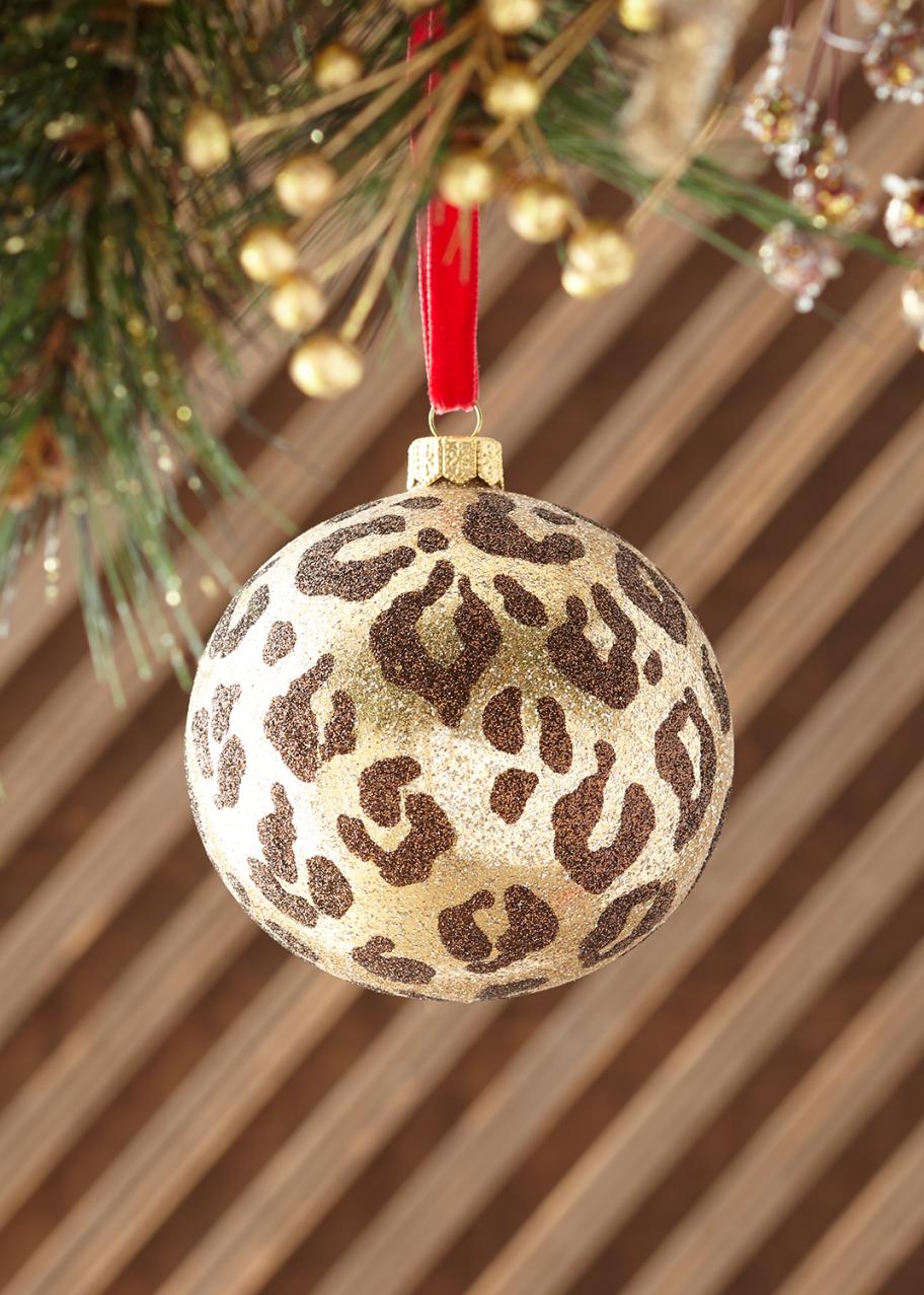 Leopard Ball Christmas Ornament - Bergdorf Goodman