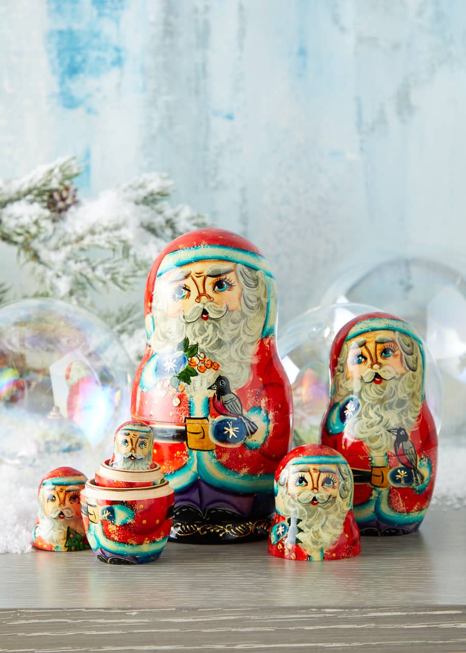 G. Debrekht Birdy Santa Nesting Dolls, Set of 5 - Bergdorf Goodman