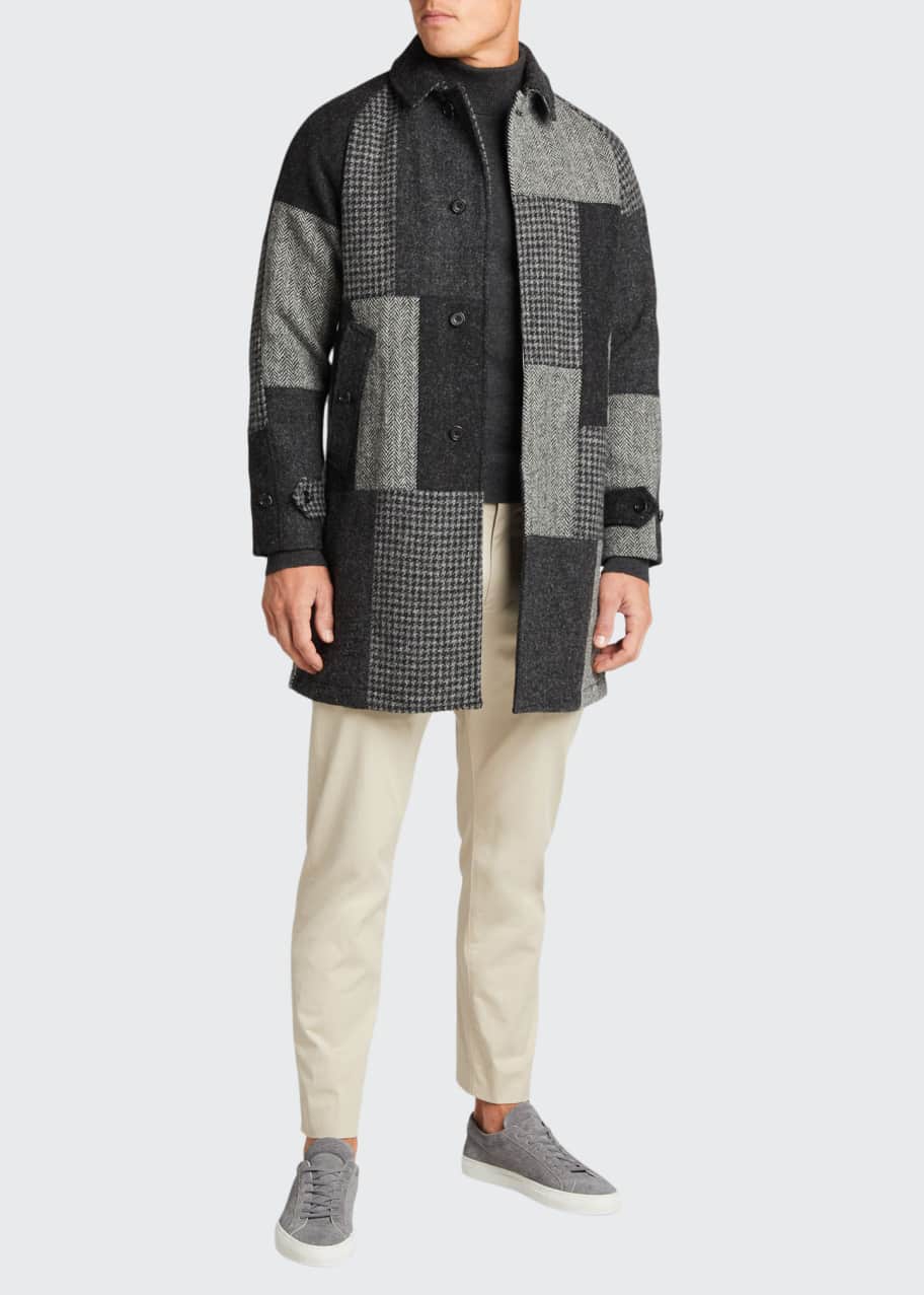 Beams Plus Men's Harris Patchwork Wool Tweed Overcoat - Bergdorf Goodman