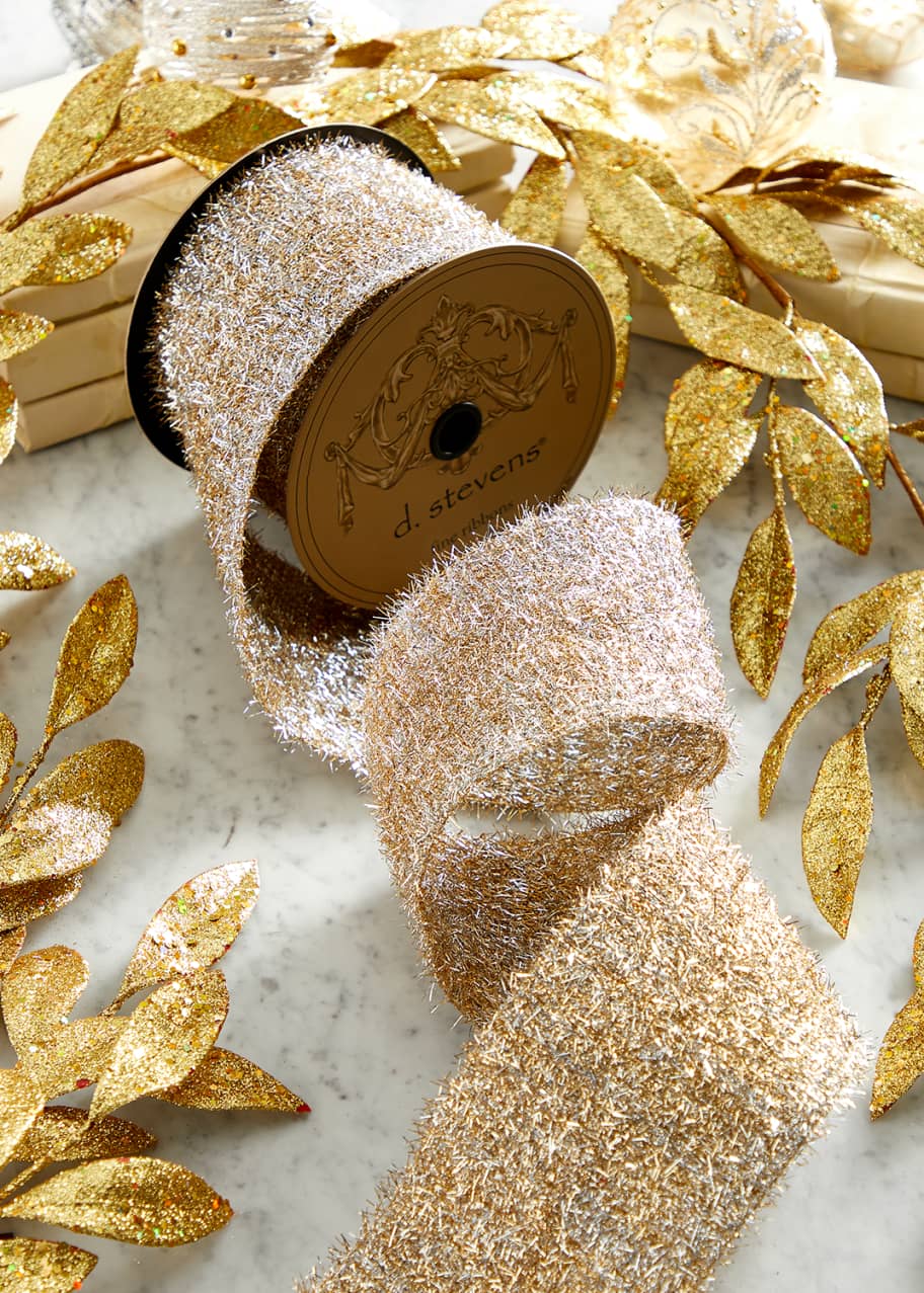 D. Stevens Metallic Tinsel Ribbon, 4" x 10 yds - Bergdorf Goodman