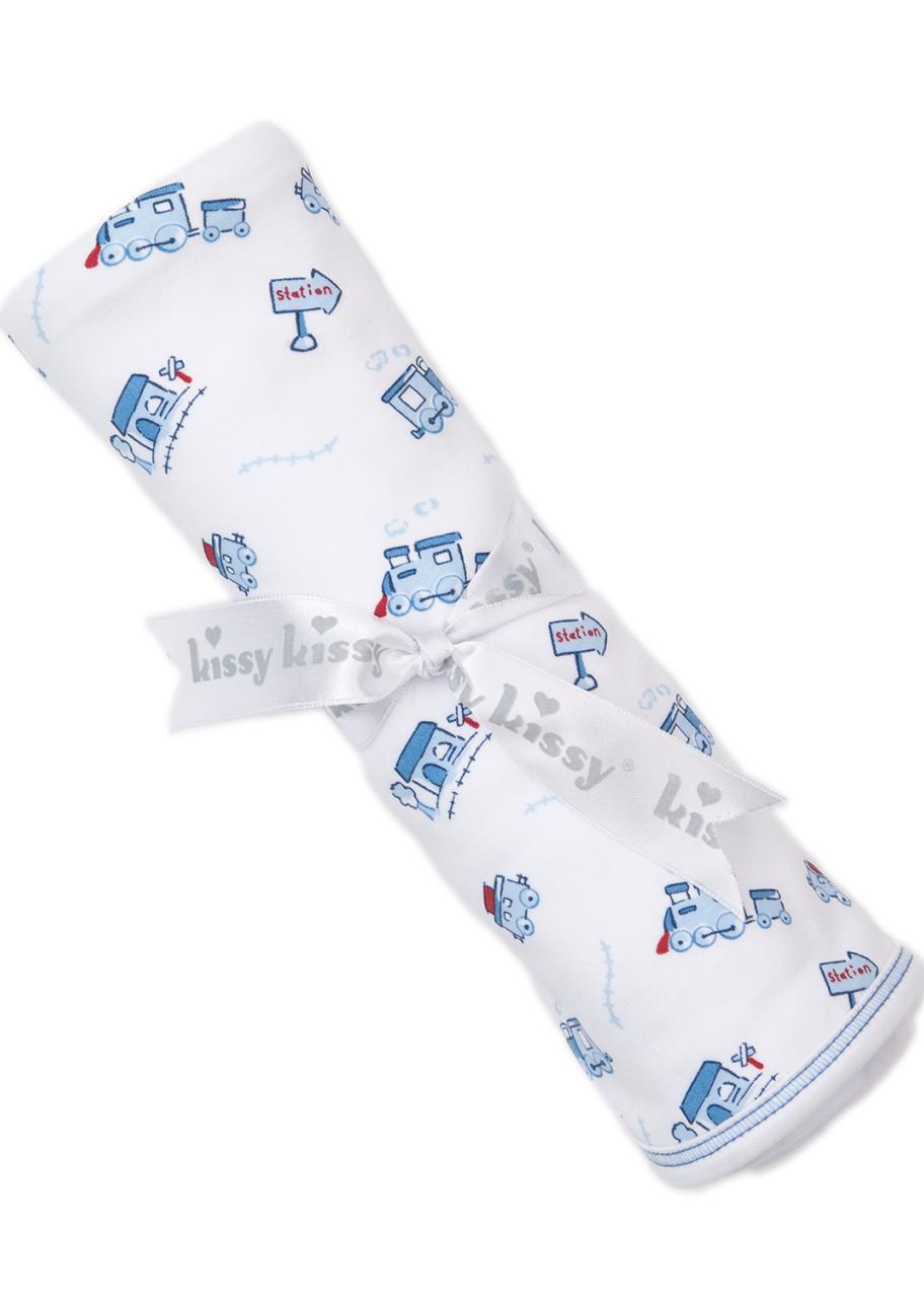 Kissy Kissy Rickety Railroad Pima Baby Blanket - Bergdorf Goodman