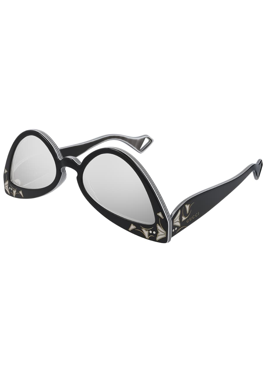 Gucci Inverted Multilayer Acetate Cat-Eye Sunglasses - Bergdorf Goodman