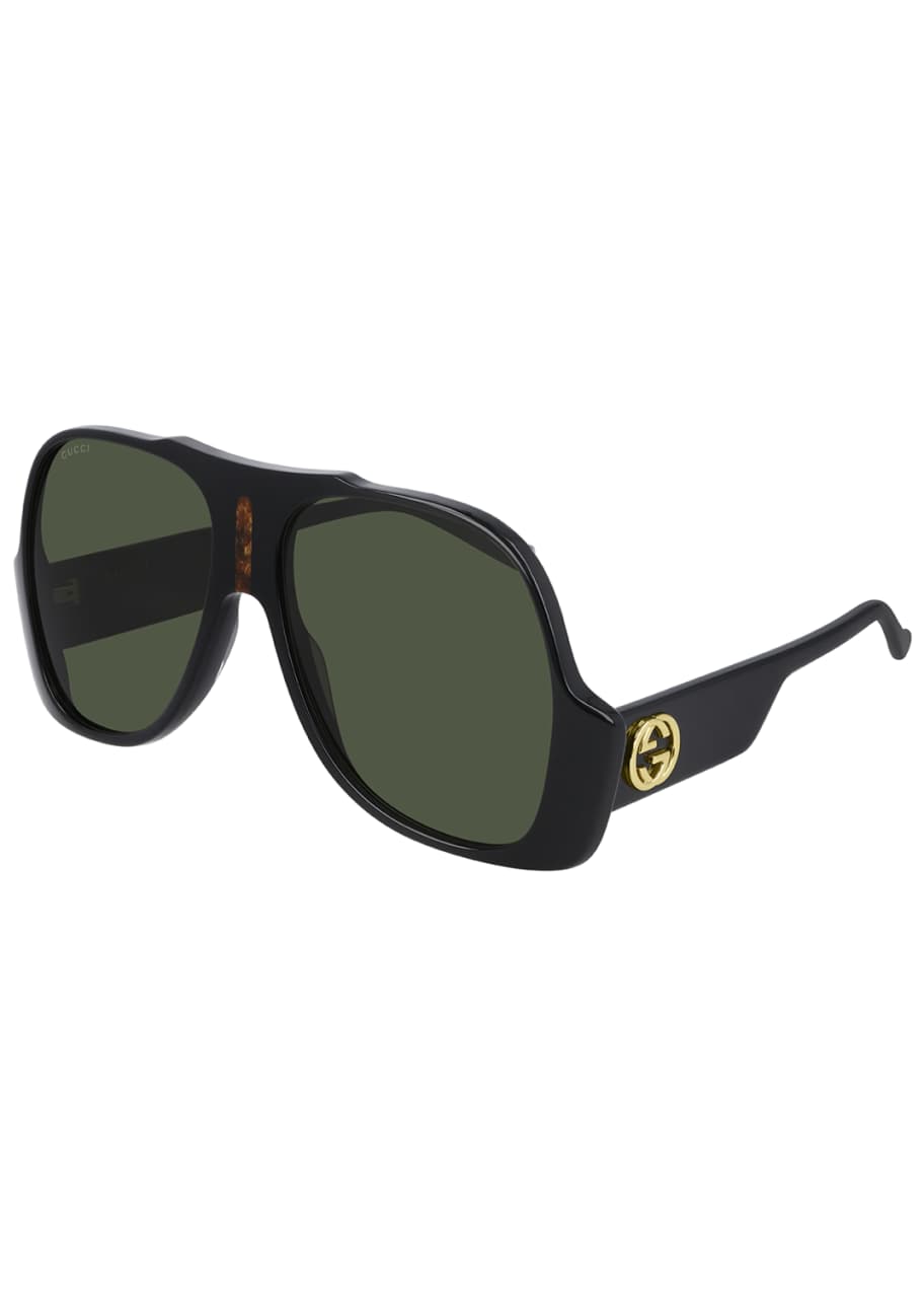 Gucci Men's GG0785S Upside-Down Aviator Sunglasses - Bergdorf Goodman