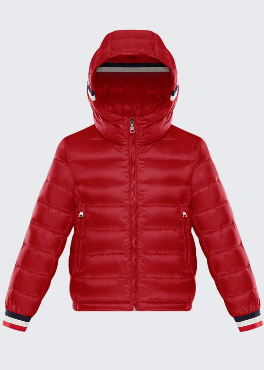 Moncler Boy's Giroux Striped Rib Puffer Jacket, Size 4-6 - Bergdorf Goodman
