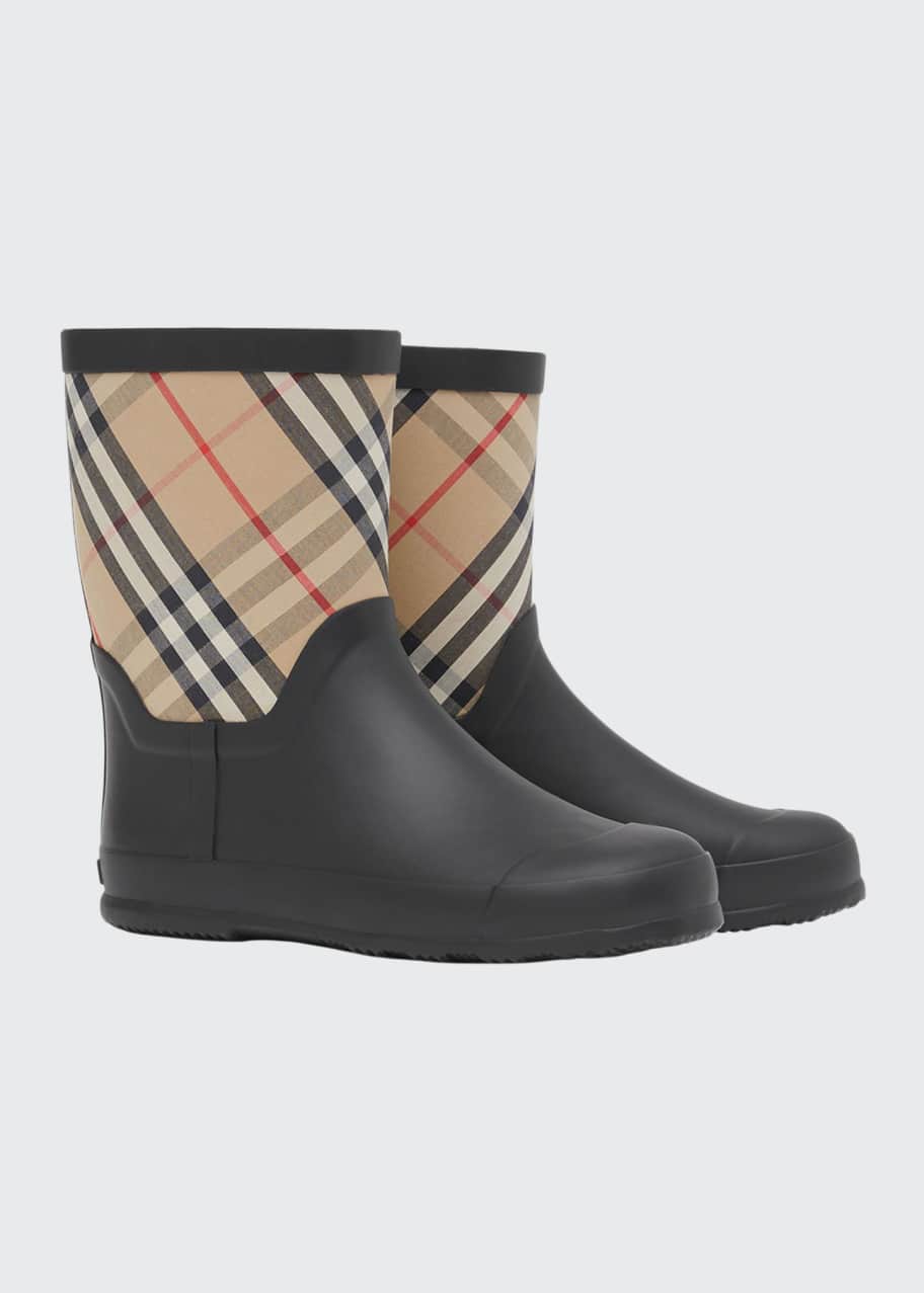 Burberry Ranmoor Vintage Check Rain Boots, Toddler/Kids - Bergdorf Goodman