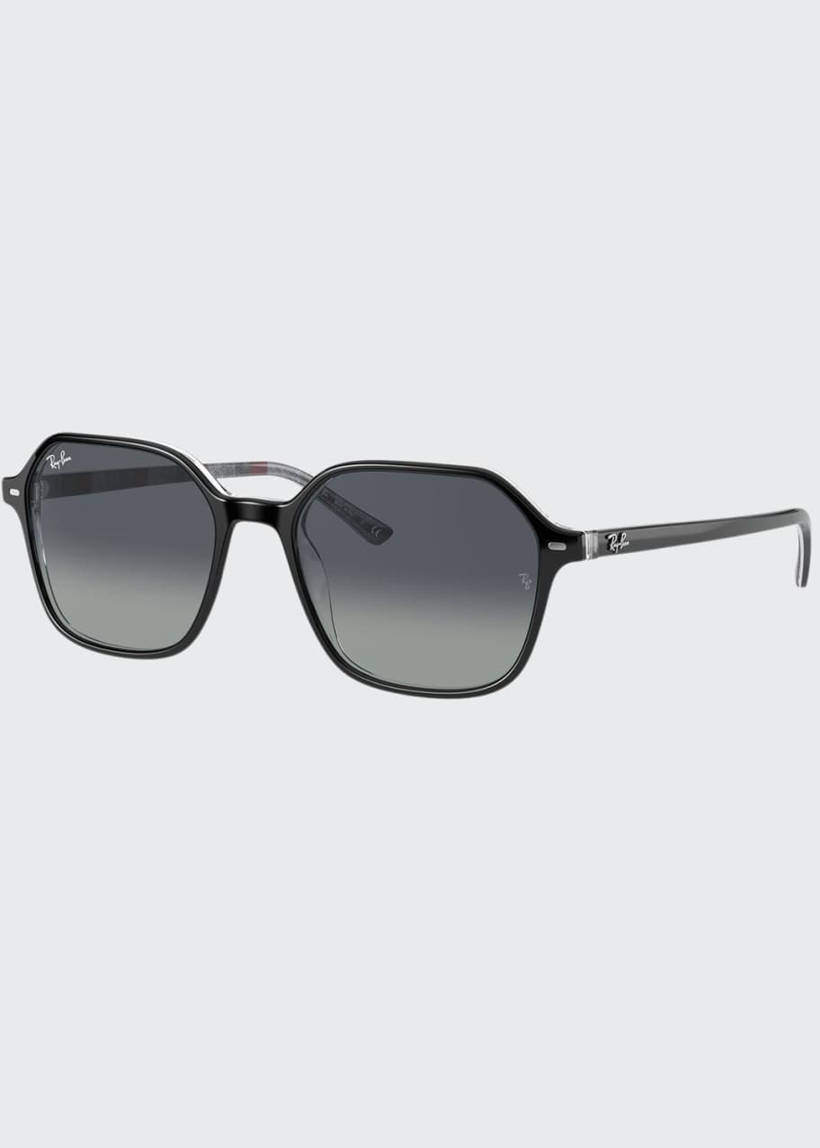 Ray-Ban John Square Acetate Sunglasses, Black - Bergdorf Goodman