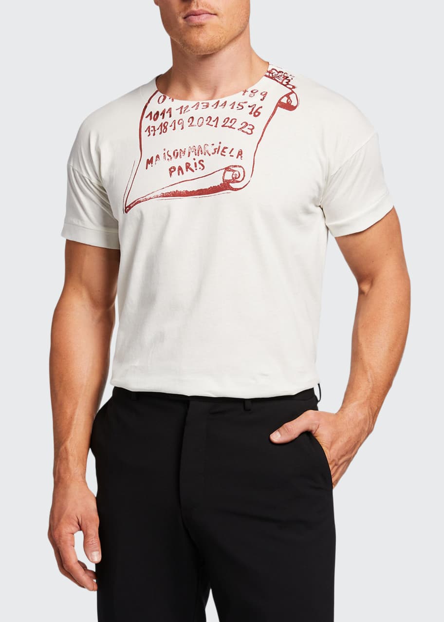 Maison Margiela Men's Parchment Scroll T-Shirt - Bergdorf Goodman