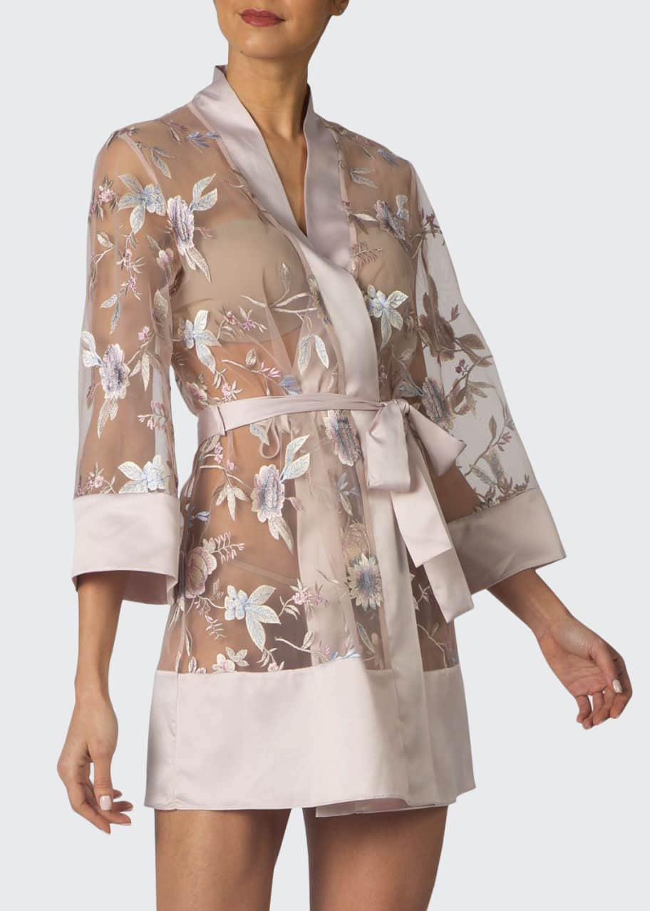 Rya Collection Stunning Floral Embroidered Cover Up Robe Bergdorf Goodman