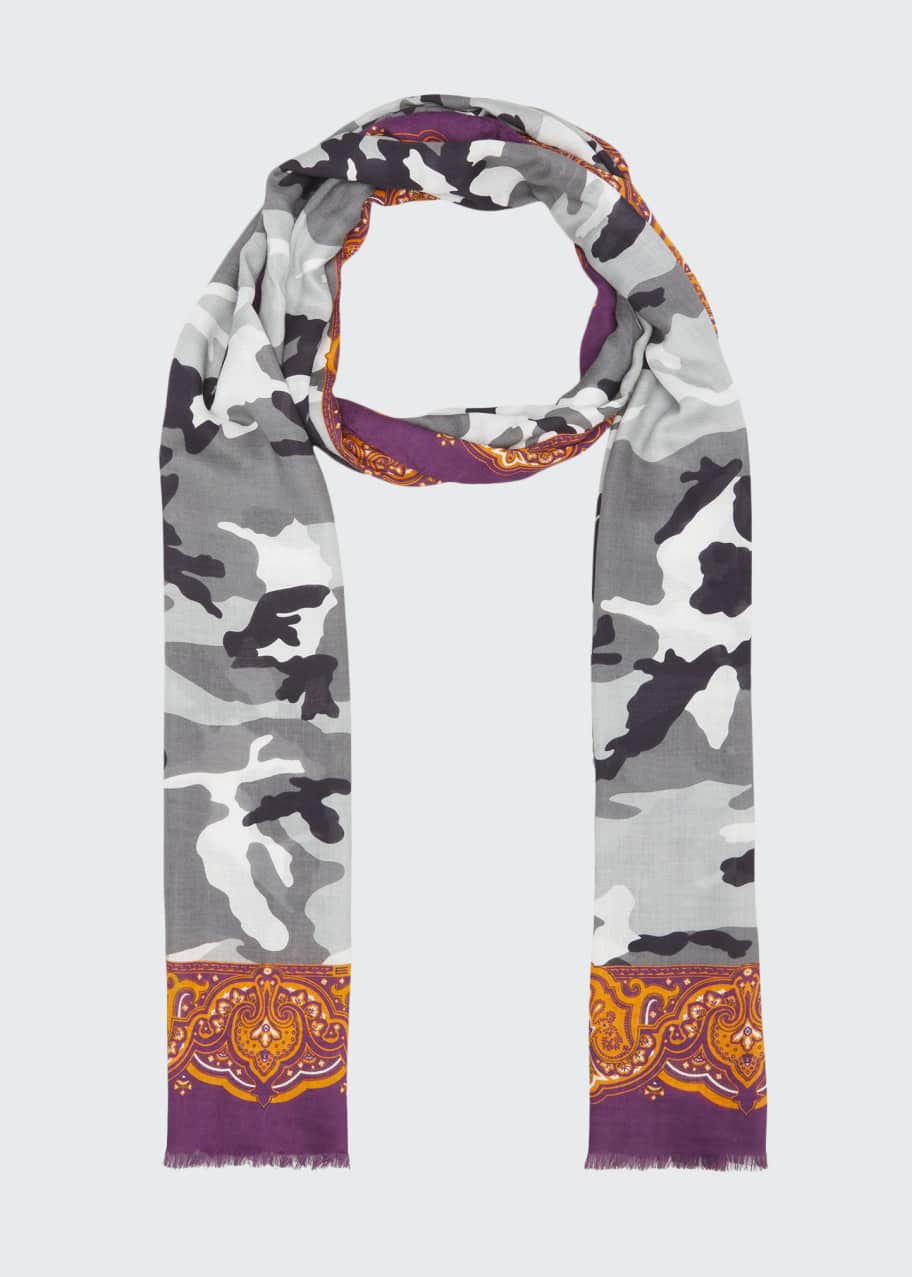 Etro Men's Nuristan Camo-Print Scarf - Bergdorf Goodman