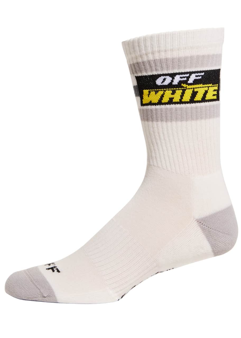 Off-White Men's Mid-Length Logo Sport Socks - Bergdorf Goodman
