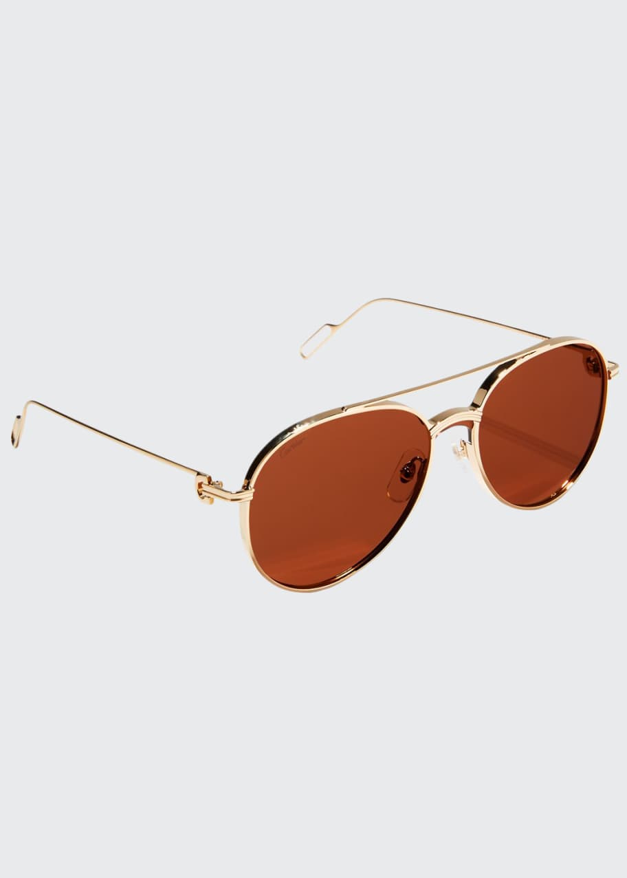 Cartier Metal Aviator Sunglasses - Bergdorf Goodman